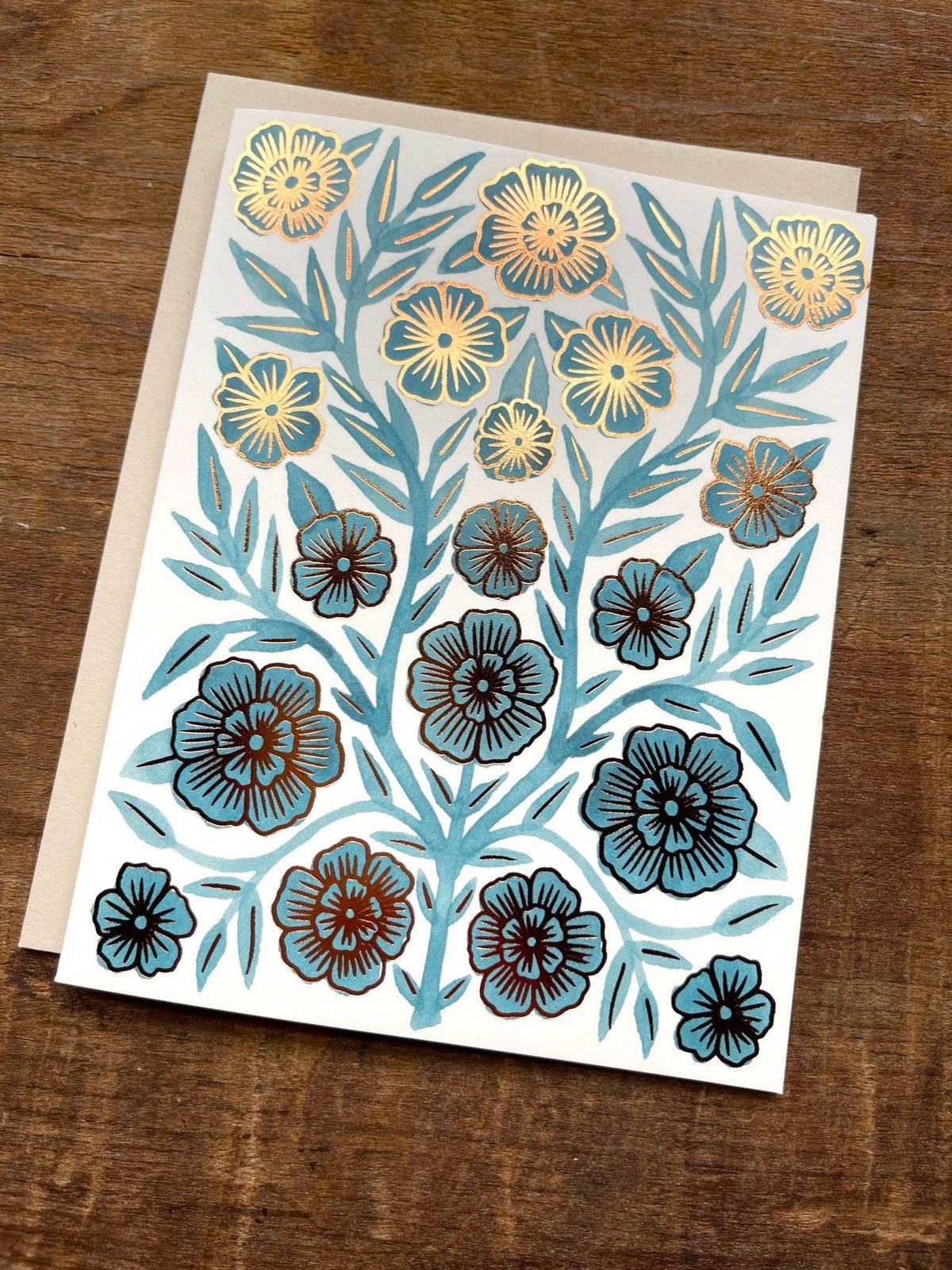 Foil Stamped Flowers Card | Hartford Prints