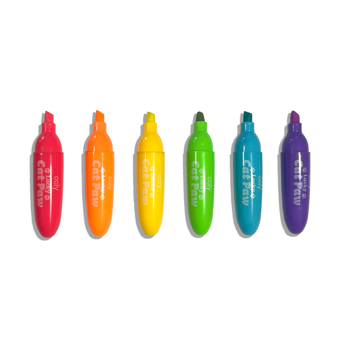 Lucky Cat Paw: Neon Highlighters - Berry Scent (Set of 6) | Hartford Prints