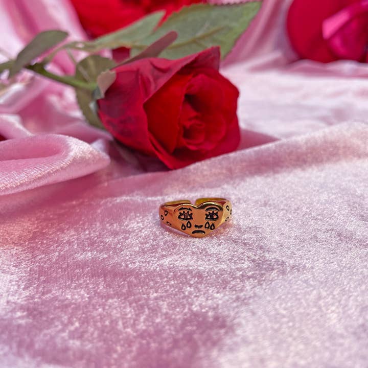 Gold Crying Heart Ring | Hartford Prints