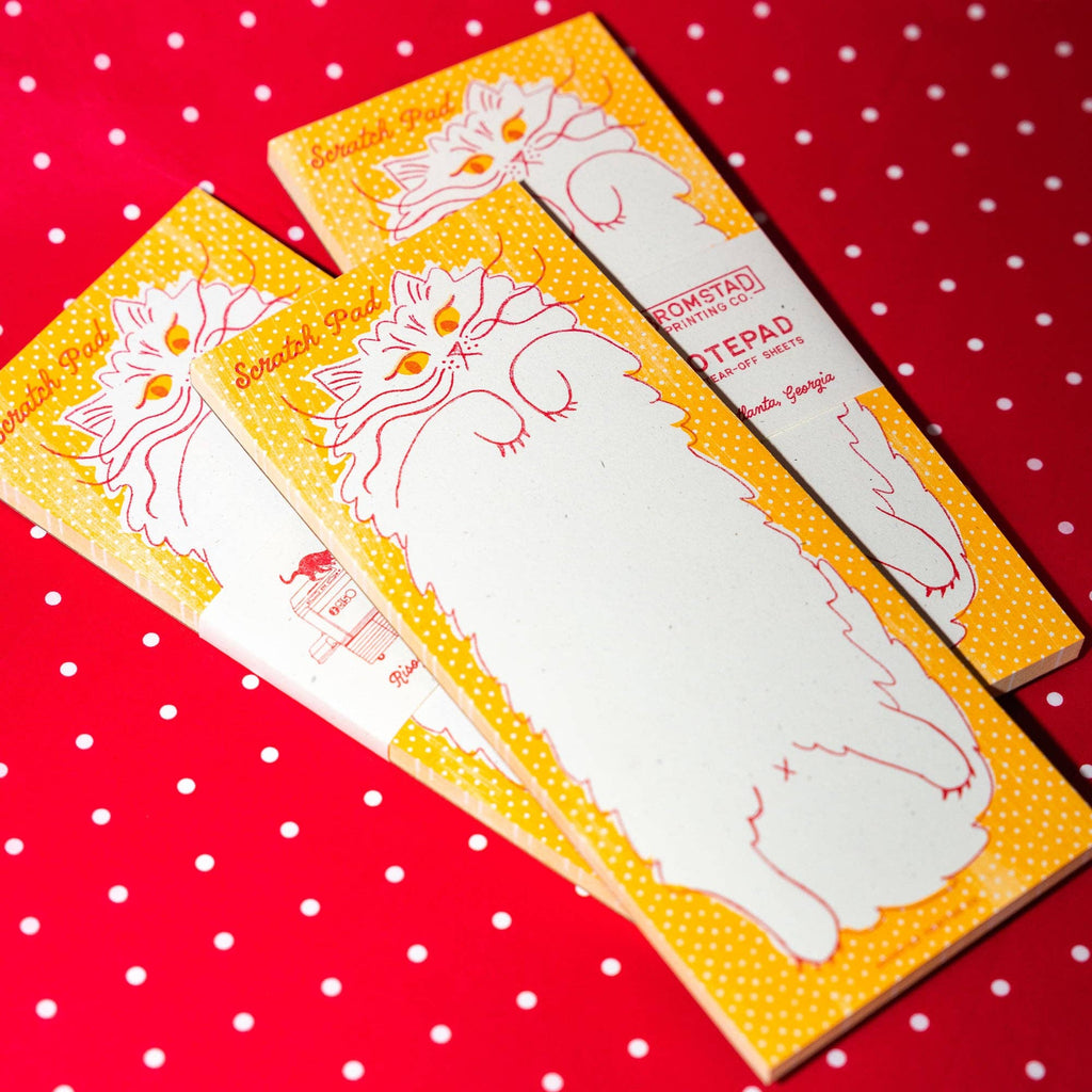Scratch Pad Cat - Risograph Notepad | Hartford Prints