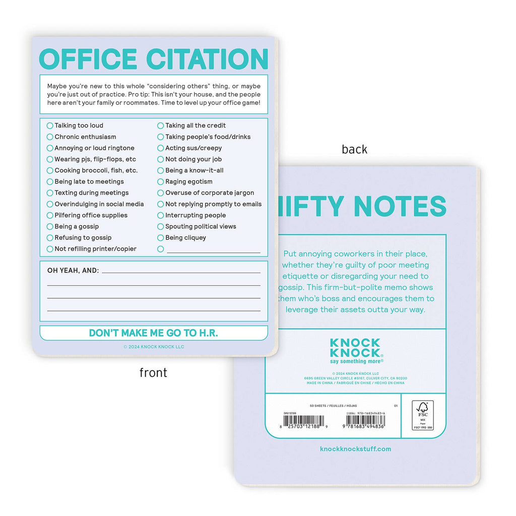 Office Citation Nifty Note (Pastel Version) | Hartford Prints