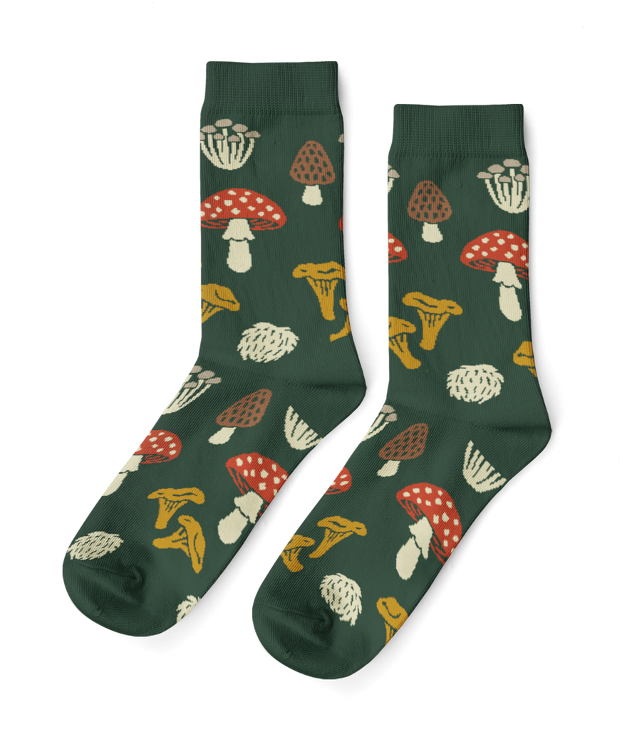 Forest Fungi - Small Crew Socks | Hartford Prints