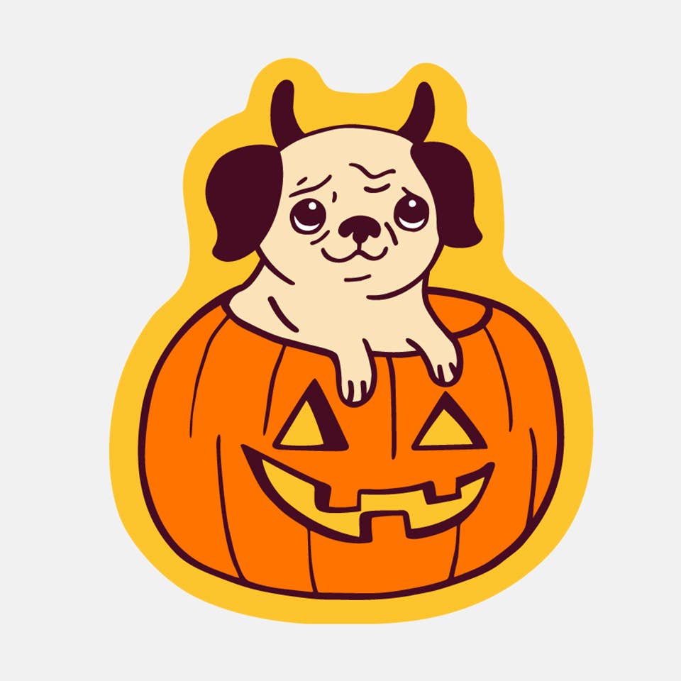 Peg Pumpkin Sticker | Hartford Prints