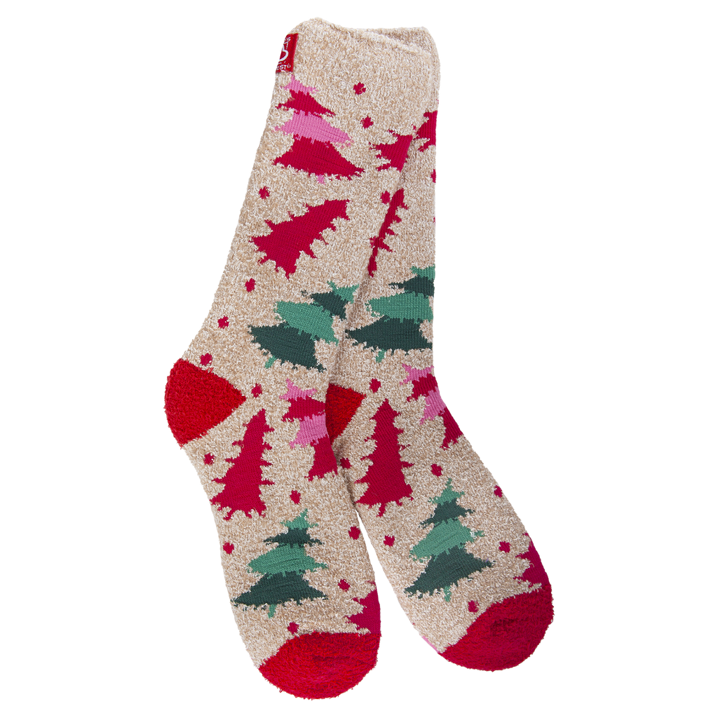 Cozy Christmas Trees Socks | Hartford Prints