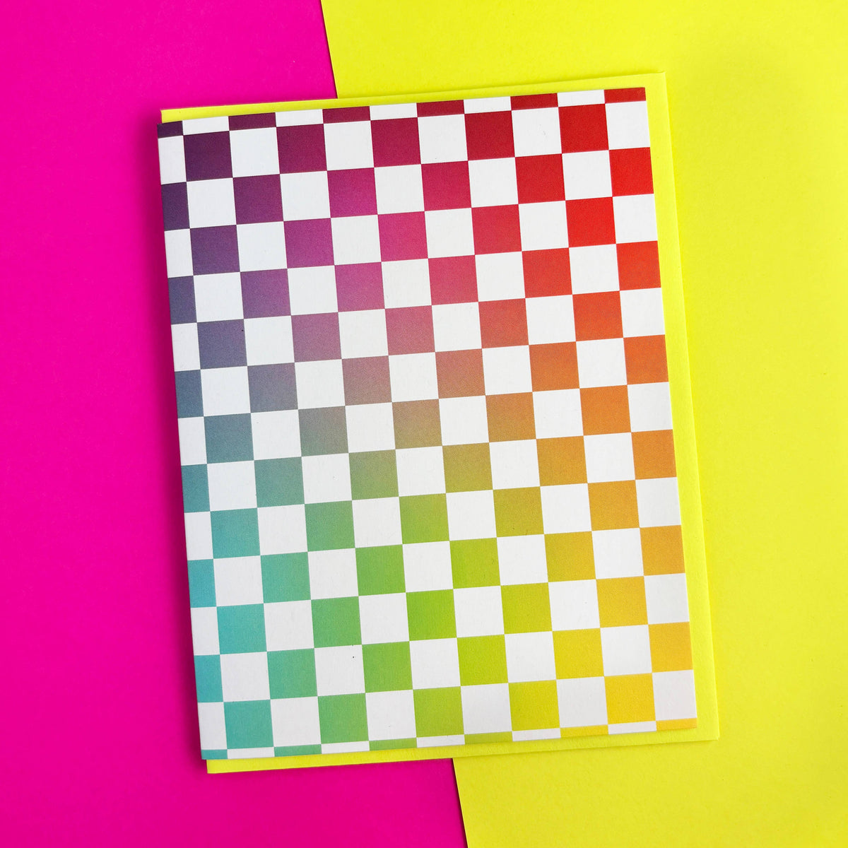 Rainbow Checkerboard Card | Hartford Prints