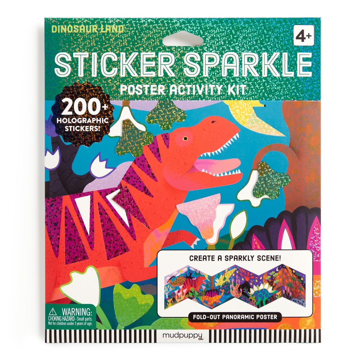 Dinosaur Land Sticker Sparkle Poster Activity Kit | Hartford Prints