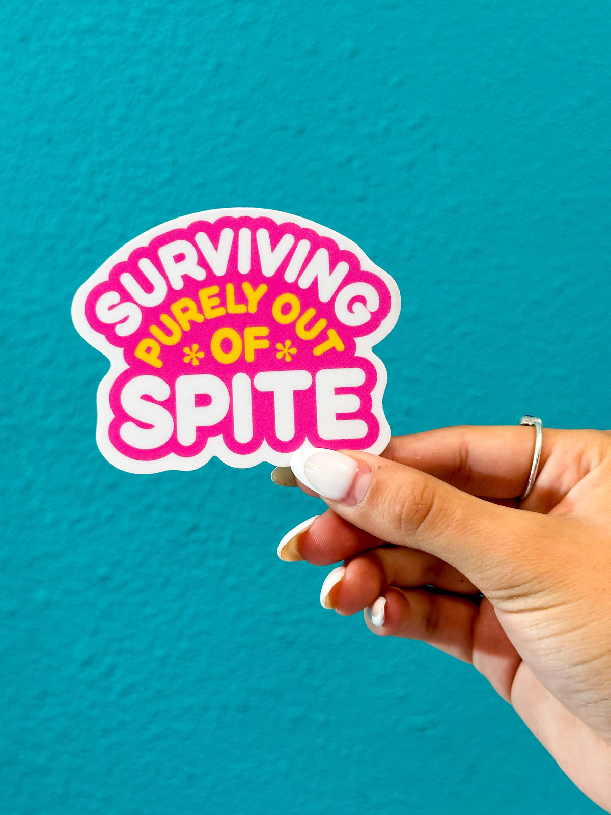 Surviving Purely Out of Spite Sticker | Hartford Prints