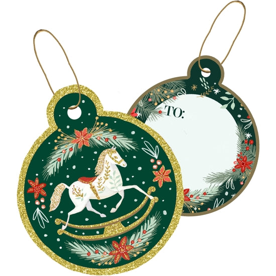 Rocking Horse Noel Gift Tags | Hartford Prints