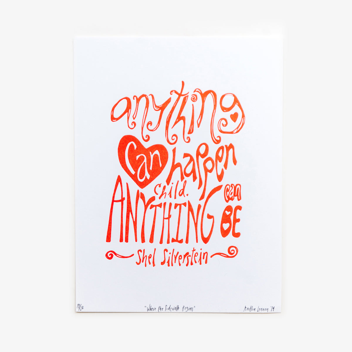 Where the Sidewalk Begins Shel Silverstein Art Print | Hartford Prints