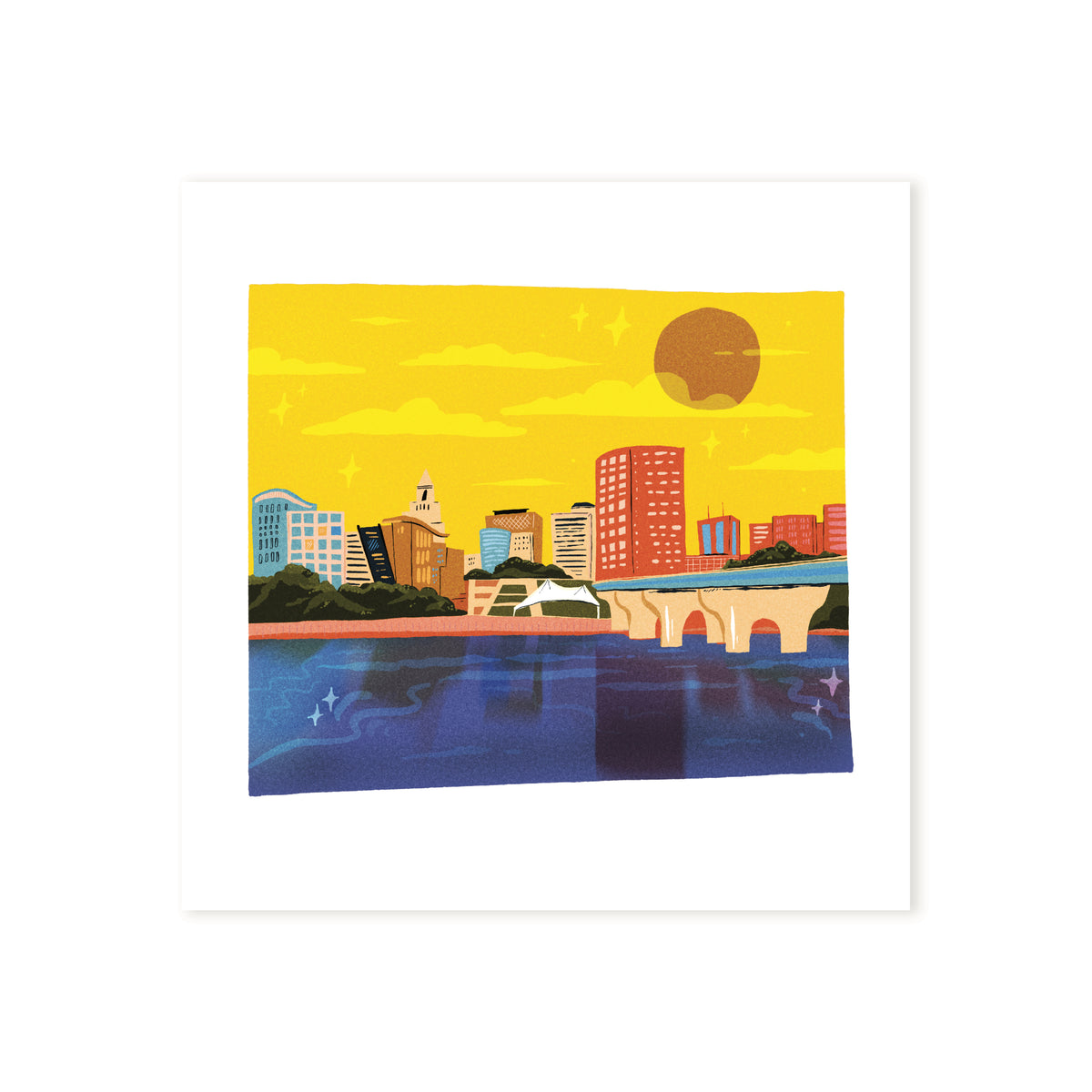 CT Riverfront Sunset Art Print | Hartford Prints