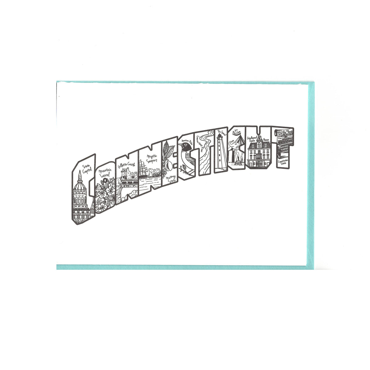 Connecticut Text-Image Card | Hartford Prints